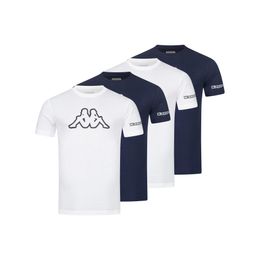 Kappa 4er Set T-Shirt LOGO in Blau/Wei&szlig;