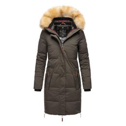 Navahoo Damen Winterjacke Halina &ndash; Warmer Parka mit Abnehmbarem Kunstfellkragen