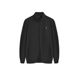 Sweatshirt schwarz mit hohem Kragen, Rei&szlig;verschluss und Rigby Go-Logo
