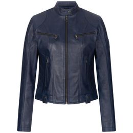 Rock Creek Lederjacke Dunkelblau