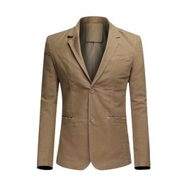Allthemen Herren Casual 2 Kn&ouml;pfe Herbst Blazer Slim Fit Sport Mantel Beige