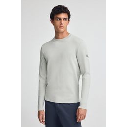 Strickpullover hellgrau aus Baumwolle mit Polo Club-Patch