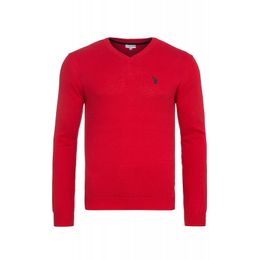 U.S. Polo Assn. V-Neck Pullover in Rot