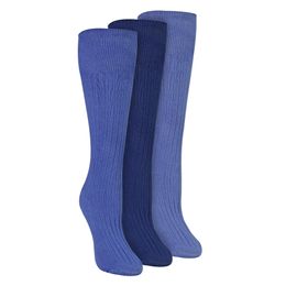 Damen 3er-Pack Kniestr&uuml;mpfe 100% Baumwolle weich atmungsaktiv