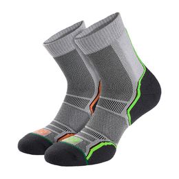 1000 Mile - 2er-Pack Herren Trail Einzel-Schicht Feuchtigkeitsableitende Merinowollsocken - Grau