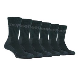 JEEP 6 Paar Herren Luxus gepolsterte Baumwoll-Wandersocken