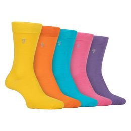 Farah 5er-Pack Herren Socken aus Bambus mit Muster - Weich, Atmungsaktiv, Stilvoll, Allt&auml;glicher Komfort