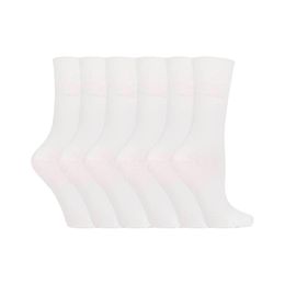 Gentle Grip - 6 Paar Damen Gentle Grip nicht elastische Socken - GG67 Wei&szlig;