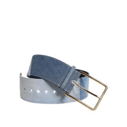 Dolce & Gabbana Dolce & Gabbana Zwei-Ton Blau Denim Goldmetall Schnalle G&uuml;rtel