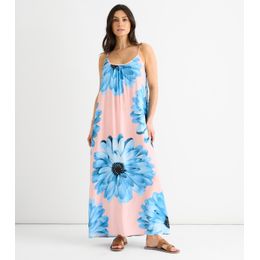 Blush Riemchenkleid mit Blumenmuster aus Viskose in &Uuml;bergr&ouml;&szlig;e