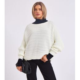 Gestreifter Batwing-Pullover in &Uuml;bergr&ouml;&szlig;e