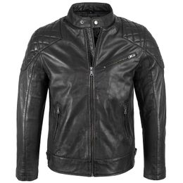 Rock Creek Lederjacke Schwarz
