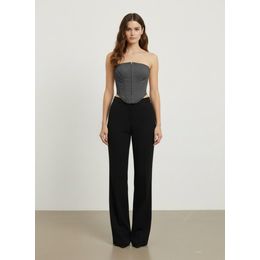 Schwarzes Bardot-Korsett-Top