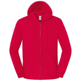 Fruit of the Loom Unisex Erwachsene Ikonischer Premium Vollzip Hoodie (Rot)