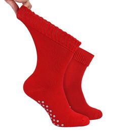 Herren Extra Breite Winterbett-Socken mit Grips | Rutschfeste Thermo-Schlafsocken