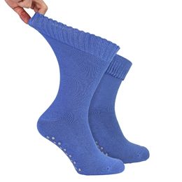 Herren Extra Breite Winterbett Socken mit Griffen | Rutschfeste Thermo-Schlafsocken