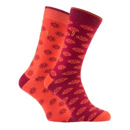 Farah - 2 Paar Herren Retro-Baumwollsocken mit ausgefallenen Mustern - FVS010ORG