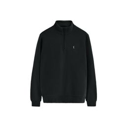 Sweatshirt schwarz mit halbem Rei&szlig;verschluss und Rigby Go-Logo