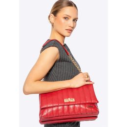 Wittchen Damen-Umh&auml;ngetasche aus &Ouml;ko-Leder, zwei F&auml;cher, gro&szlig;, rot