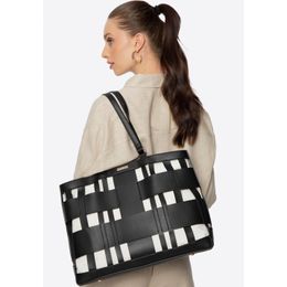 Wittchen Damen-Shopper-Tasche aus gewebtem Kunstleder, Schwarz