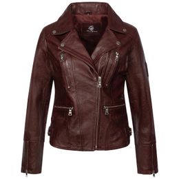 Rock Creek Lederjacke Weinrot