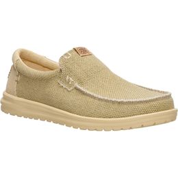 HEYDUDE Mikka Geflochtene Textil Herren Slipper in Olivgrau/Boulder Tan