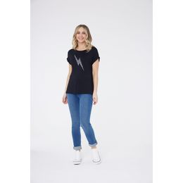 Ziggy Lightning Bolt Kurzarm Top Schwarz / Silber