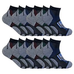 12 Paar Multipack Herren-Radsport-Socken | Sock Snob | Schwarze Low Cut Socken | Ideal f&uuml;r Laufen, Fitnessstudio & Sport - Schwarz