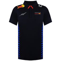 Castore Red Bull Racing Offizielle Teamkollektion 11 Perez Herren Navy Polo-Shirt