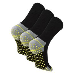 3 Paar Herren Ant rutsch Arbeitssocken | Atemberaubende strapazierf&auml;hige Stiefelsocken mit Griffen