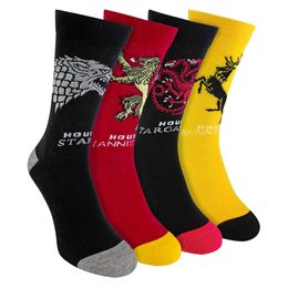 4 Paar Herren Game Of Thrones Socken | House of Dragon GOT Spa&szlig;socken - Gemischt