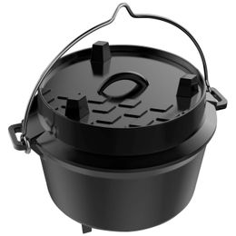 Grilltopf Tepro "Dutch Oven S", schwarz, B:30cm H:23cm L:25cm, T&ouml;pfe, Grilltopf, 4 Liter
