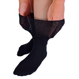 Extra breite Bambus-&Ouml;demsocken | Dr.Socks | Herren & Damen | Socken f&uuml;r geschwollene F&uuml;&szlig;e, Kn&ouml;chel, Beine & Diabetiker - Schwarz