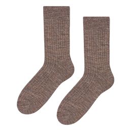 Herren Alpaka Wolle Socken f&uuml;r Winter | Steven | Gestrickte Crew Boot Socken - Beige
