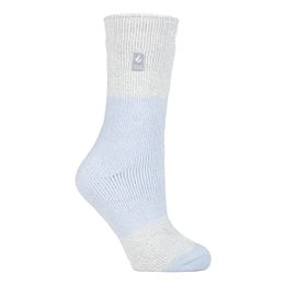 Heat Holders W&auml;rmehalter - Damen Thermosocken f&uuml;r den Winter | Outdoor & Indoor Socken | Kuschelig & Flauschig | Geschenke f&uuml;r Frauen - Puderblau / Silber (Catania)