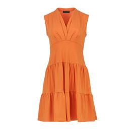 Dunkeloranges Jerseykleid &ndash; &Uuml;berknielang, lockere Passform, Baumwollmischung