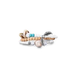 Steuer Modeschmuck Armband Set aus 3 Strech-Armb&auml;ndern mit Muschelzierde