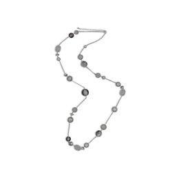 Steuer Modeschmuck Kette Lange Metall Kette mit Zierelementen rhodiumfarben