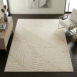 Teppich Sehrazat "Rio 1800, auch als L&auml;ufer", creme, B:80cm H:7mm L:300cm, Polyester, Teppiche, Teppich, Kurzflor, grafisches Hoch Tief Muster, Wohnzimmer