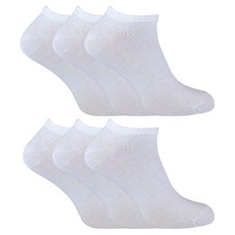 SOCK SNOB - 6er Pack Herren Baumwolle Low Cut Quarter Gym / Trainer Socken - Wei&szlig;