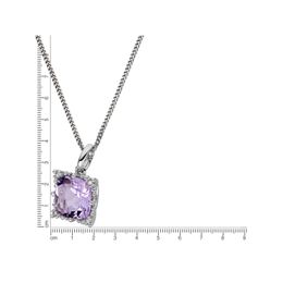 OROLINO Halskette Gold 585 mit 4 nat&uuml;rlichen Brillanten zus. 0,04ct. und echtem Amethyst