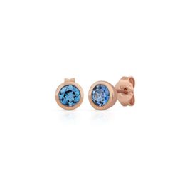 OROLINO Ohrringe Gold 585 ros&eacute; mit 2x Blautopas (beh.)