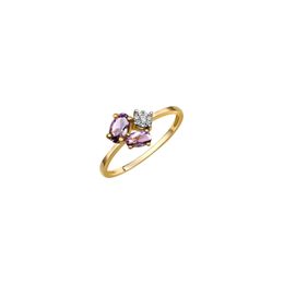 Diamonds by Ellen K. Fascination by Ellen K., F Ring Gold 375 mit echtem Amethyst + Zirkonia
