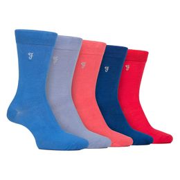 Farah 5er Pack Herren Socken aus Bambus mit Muster - Weich, atmungsaktiv, stilvoller Alltagskomfort