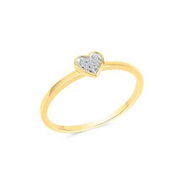 Diamonds by Ellen K. Ring Gold 585 zweifarbig Herz-Motiv mit Brillanten 0,025ct.