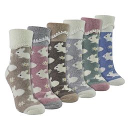 6 Paar Damen Dicke Warme Wollsocken f&uuml;r das Bett