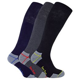 Sock Snob - Mens 6 Pack lange kniehohe Arbeitssocken f&uuml;r Stahlkappenstiefel - schwarz