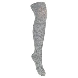 Overknee-Wollsocken f&uuml;r Damen | Steven | Winterwarme dicke lange Socken Grau