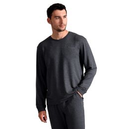 Ted Baker Langarm-Pyjama-Oberteil | Atmungsaktives l&auml;ssiges Herren-Langarm-T-Shirt - Anthrazit