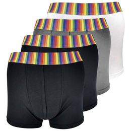 4 Pack Herren Multipack weiche Baumwolle Neuheit gestreiften Regenbogen Boxershorts Unterw&auml;sche - Regenbogen